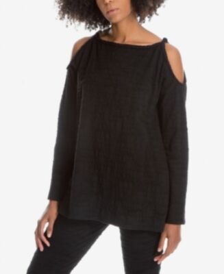 Max Studio London Women's Frayed LS Textured Knit Top, Size L, 3ZR-AA ...