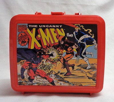 1992 Marvel Comics X-Men Lunch Box Plastic Lunchbox Thermos MINT Tags ...