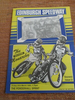 Speedway Programme - The Powderhall Sprint at Edinburgh 25/3/1988 | eBay UK