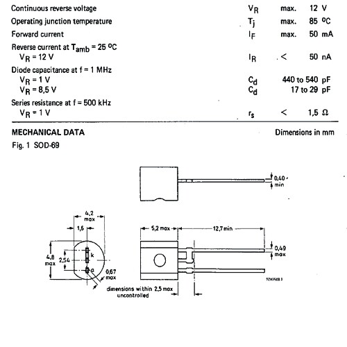 [9pcs] BB112 17-470pF Varicap Diode SOD69 BULK | eBay