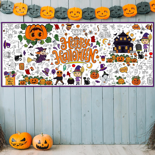 Giant Halloween Coloring Poster 30"X72" - Kids Crafts, Party Favors ...