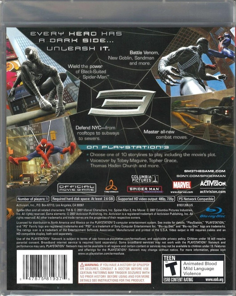 Spider-Man 3 - Playstation 3 [video game] | eBay