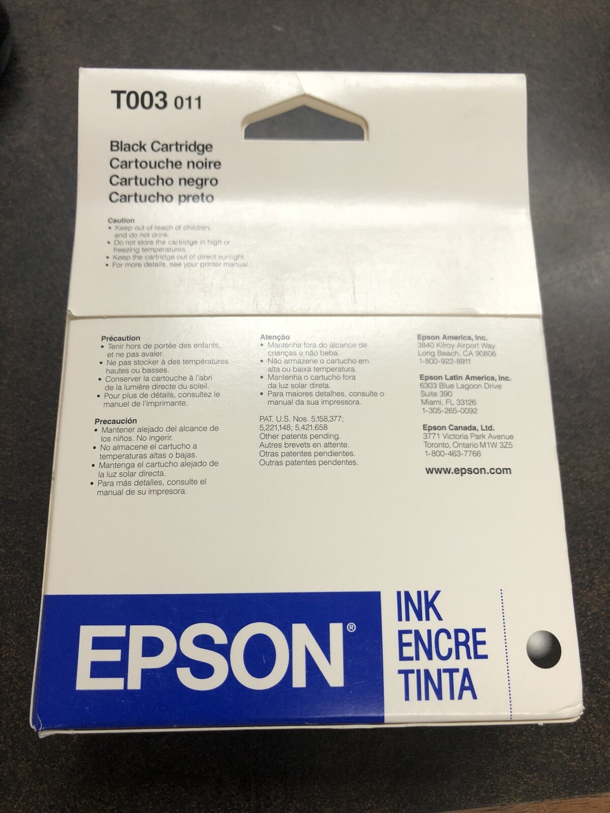 Genuine Epson T003 Color Ink Cartridge (T003011) New in Package Expired ...