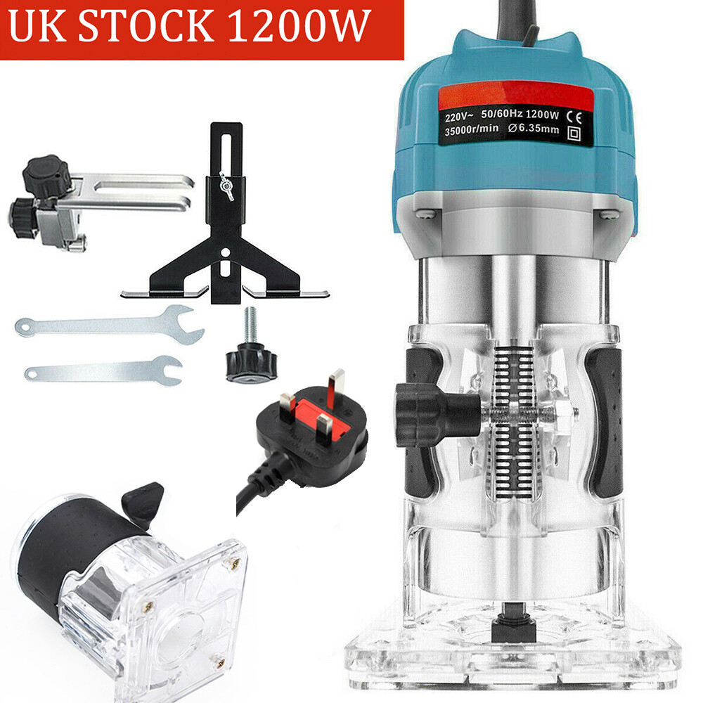 1200W 1/4" Electric Hand Trimmer Palm Router Woodworking Laminate Wood ...