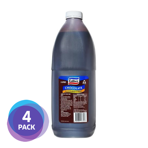 [4 PACK] Cottees Chocolate Flavouring Syrup 3L | Topping, Milkshake ...