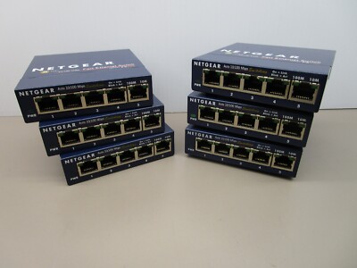 x6 NETGEAR FS105 ProSafe 5-Port Fast Ethernet Switch 10/100 FS105v2 | eBay
