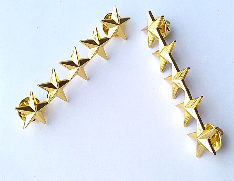 Replica American 5 Star General Stars Rank Shirt Size Rank Hat Pin ...
