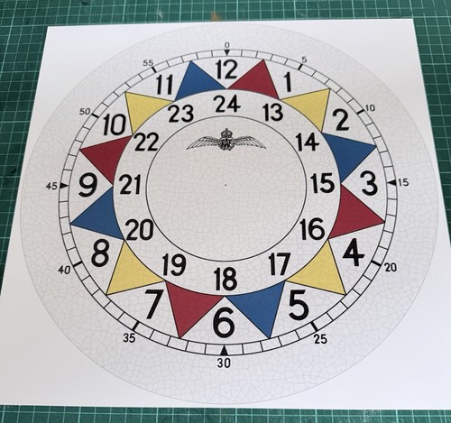 Replica 12 inch Replacement WW2 RAF Sector Clock Dial Print. Clock not ...