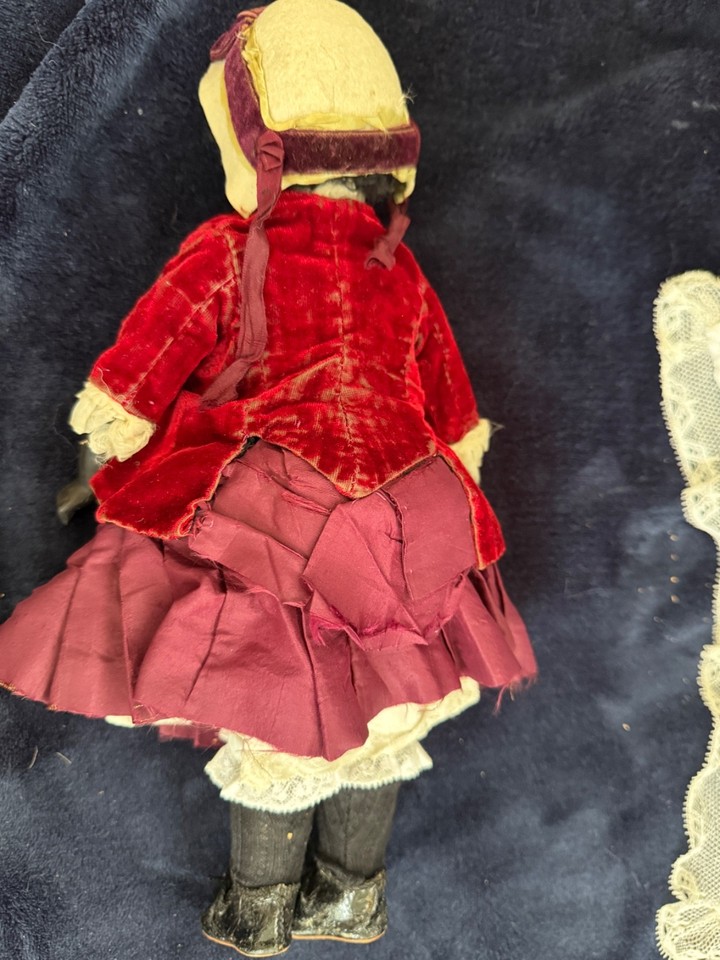Antique Sonneberg German Bisque Doll Black Doll 12 IN Solid Dome Skin ...