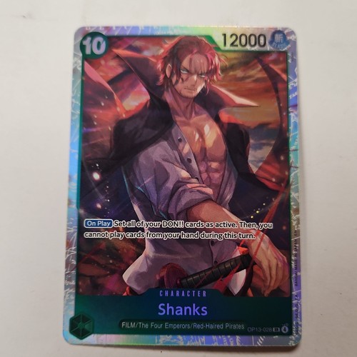 One Piece Shanks OP13-028 FILM Character Card Full Art Holo 12000 Power ...