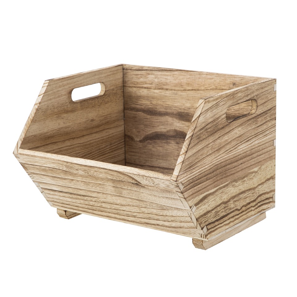 Better Homes Gardens Adult Natural Wood Stacking Storage Bin Set 2 ...