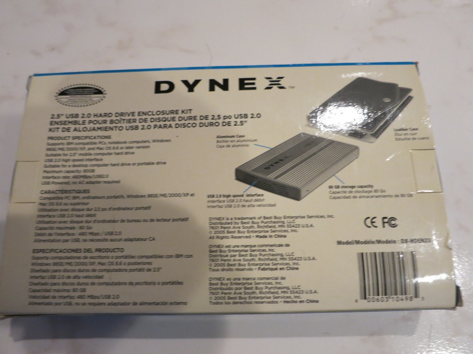 Dynex External Hard Drive Encloser Kit Model DX-HDEN20 Open Box | eBay