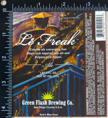 Green Flash Le Freak Beer Label - CALIFORNIA | eBay