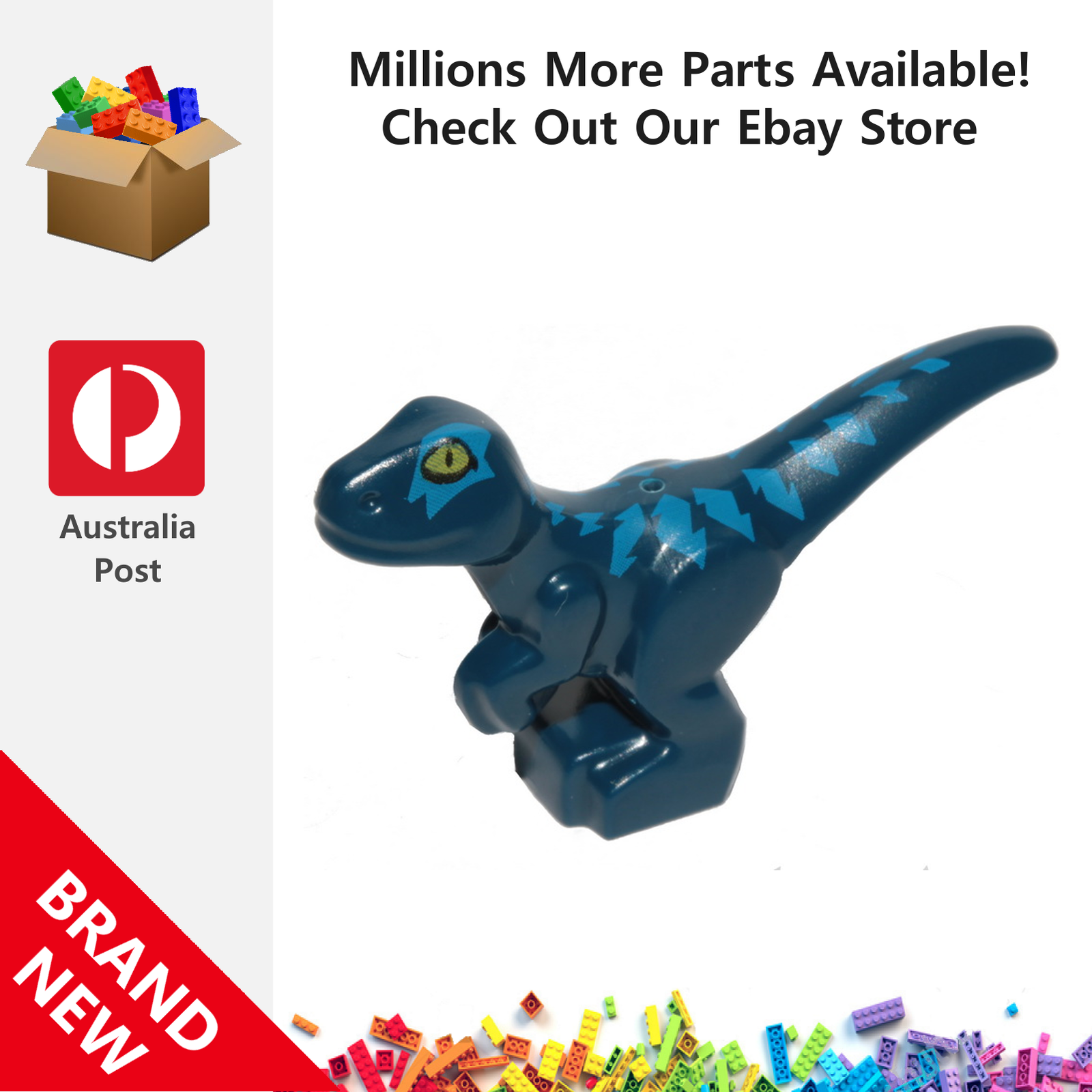 Genuine LEGO™ Dark Blue Dinosaur Baby Standing with Blue 37829 6256452 ...