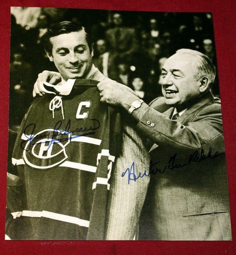 Jean Beliveau Hector Toe Blake Dual Signed Photo Montreal Canadiens! | eBay