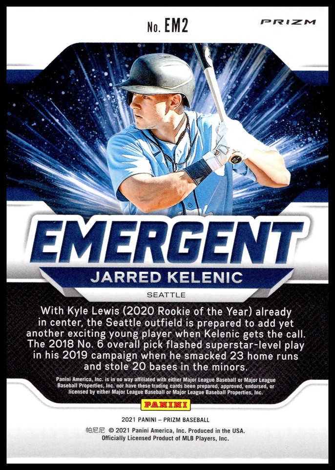 2021 Panini Prizm Jarred Kelenic #EM2 Emergent Silver Prizm | eBay