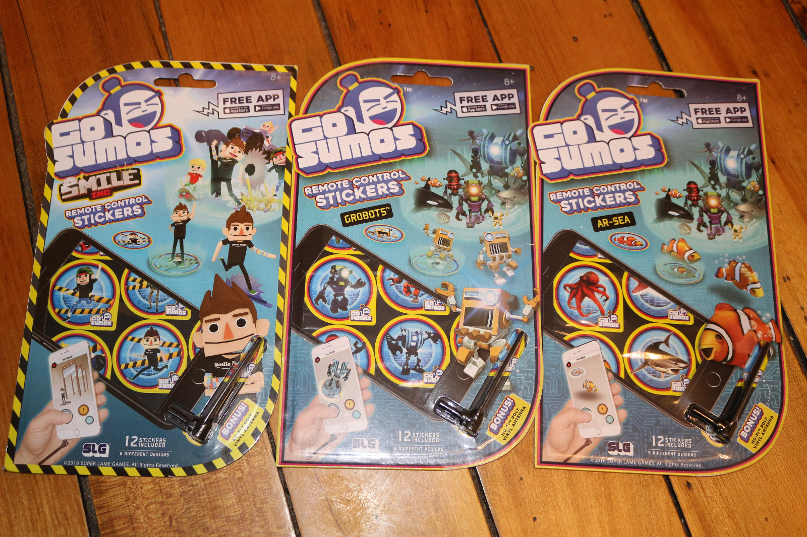 Lot of 3 New GO SUMOS Remote Control Stickers- Grobots, Smile Inc. & AR ...