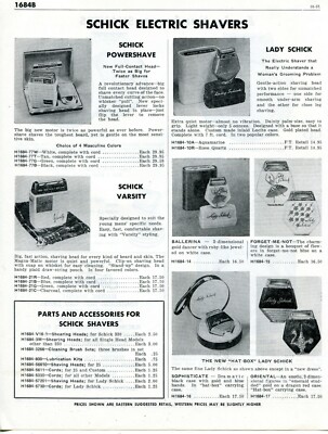 1958 Print Ad of Schick Powershave Varsity Electric Shaver Lady Schick ...