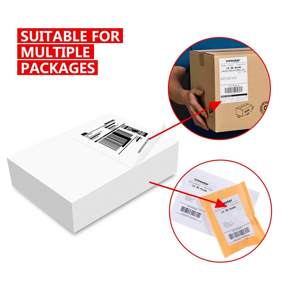 200-4400 Address Labels Laser Ink Jet USPS Click N Ship 8.5 5.5 half ...