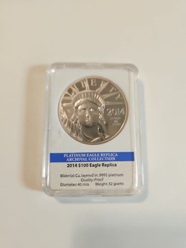 2014 Platinum Eagle Replica Coin $100 American Mint Proof Finish ...