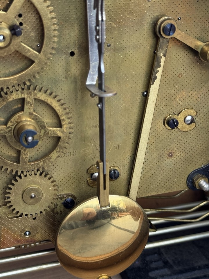 WORKING VINTAGE JUNGHANS WURTTEMBERG MANTLE CLOCK 1/4 HR WESTMINSTER ...