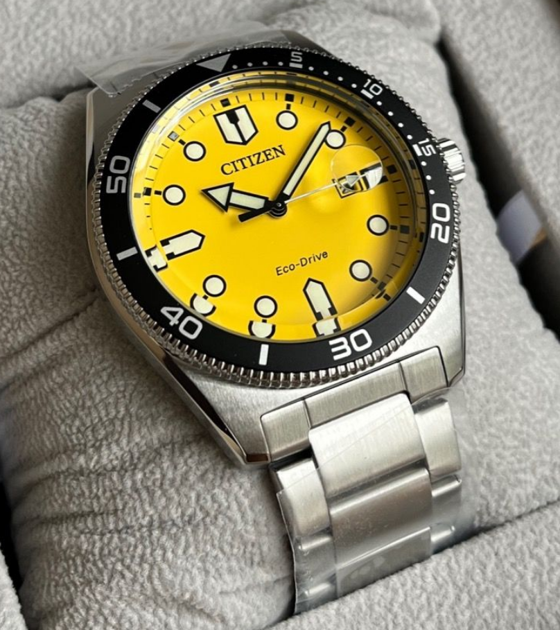 Citizen Yellow Dial Eco-Drive Men's Watch AW1760-81Z | eBay