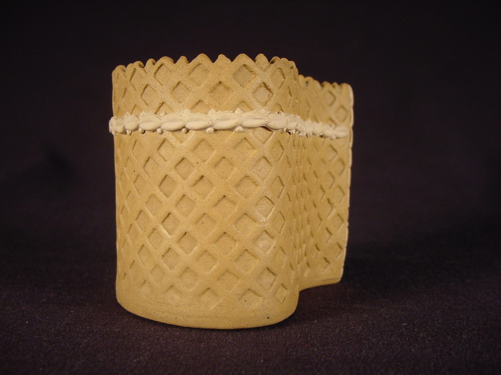 VERY RARE EARLY 1800s WHITE BAND CUSTARD CUP CANEWARE CANE YELLOW WARE ...