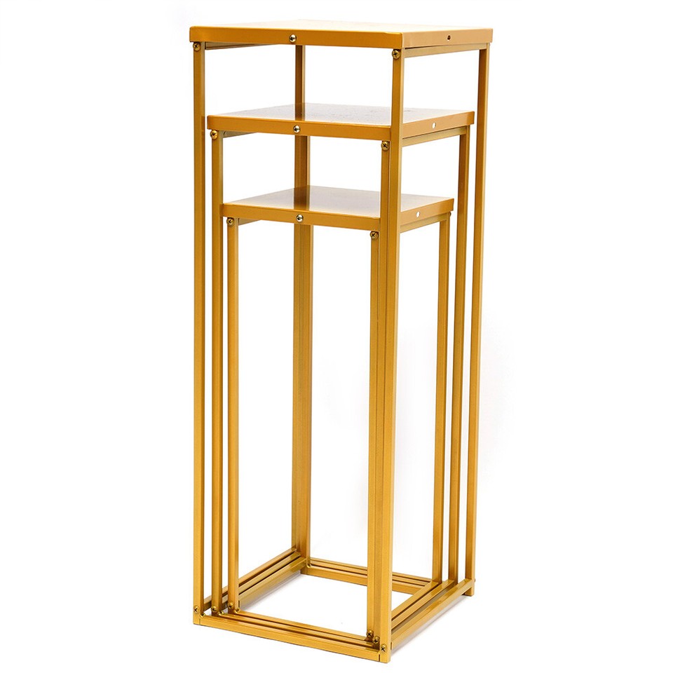 3PCS Golden Metal Stand Wedding Decoration Road Lead Flower ...