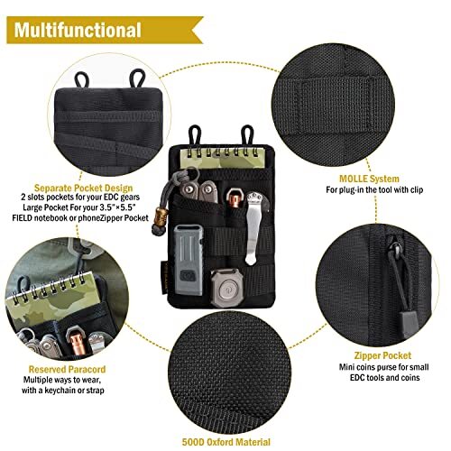 Tool Pouch Pocket Organizer, Nylon Tool Belt Pouch with 4 Pockets ...