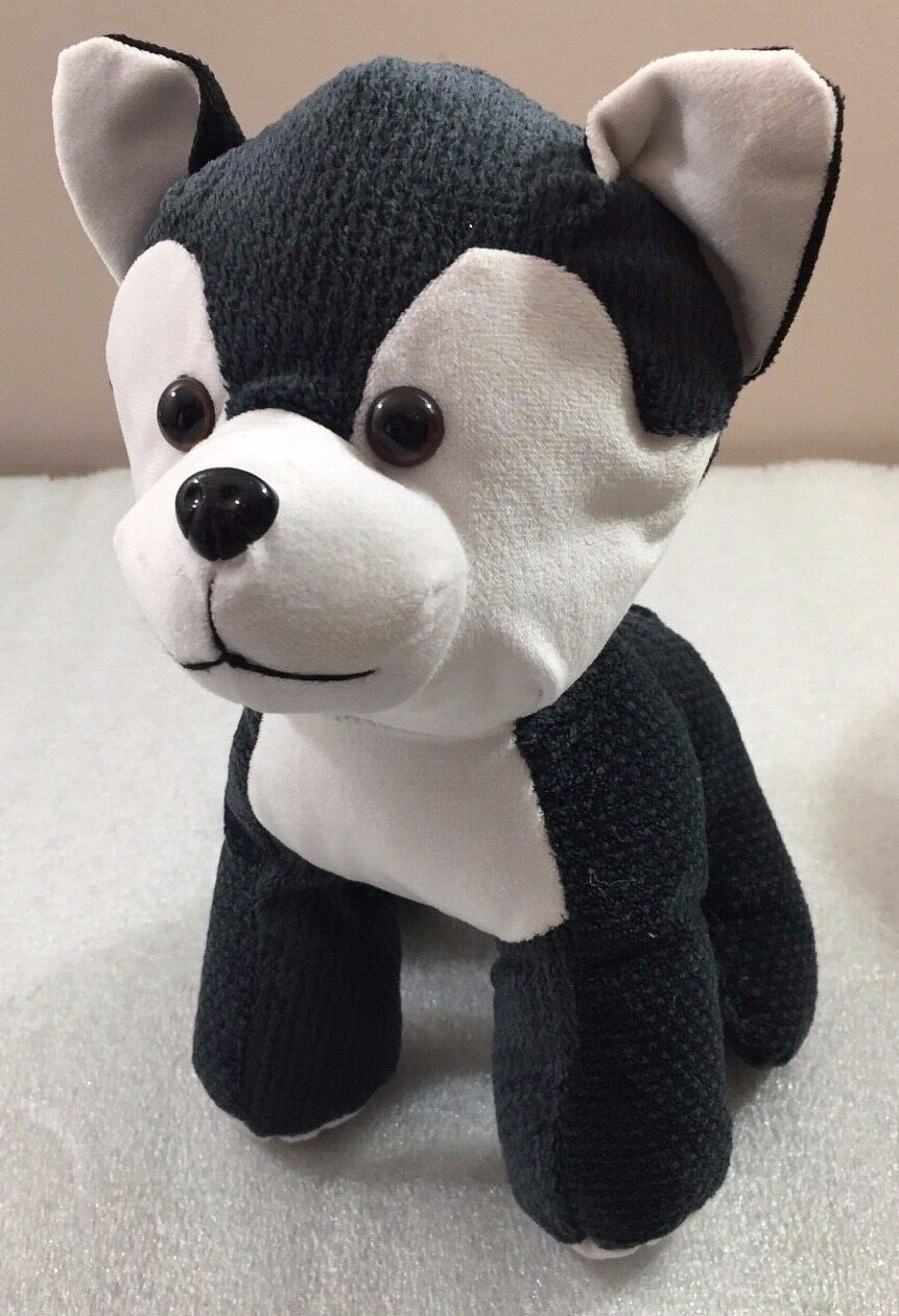 Husky Dog puppy plush 9"H by Calplush ...brown eyes | eBay