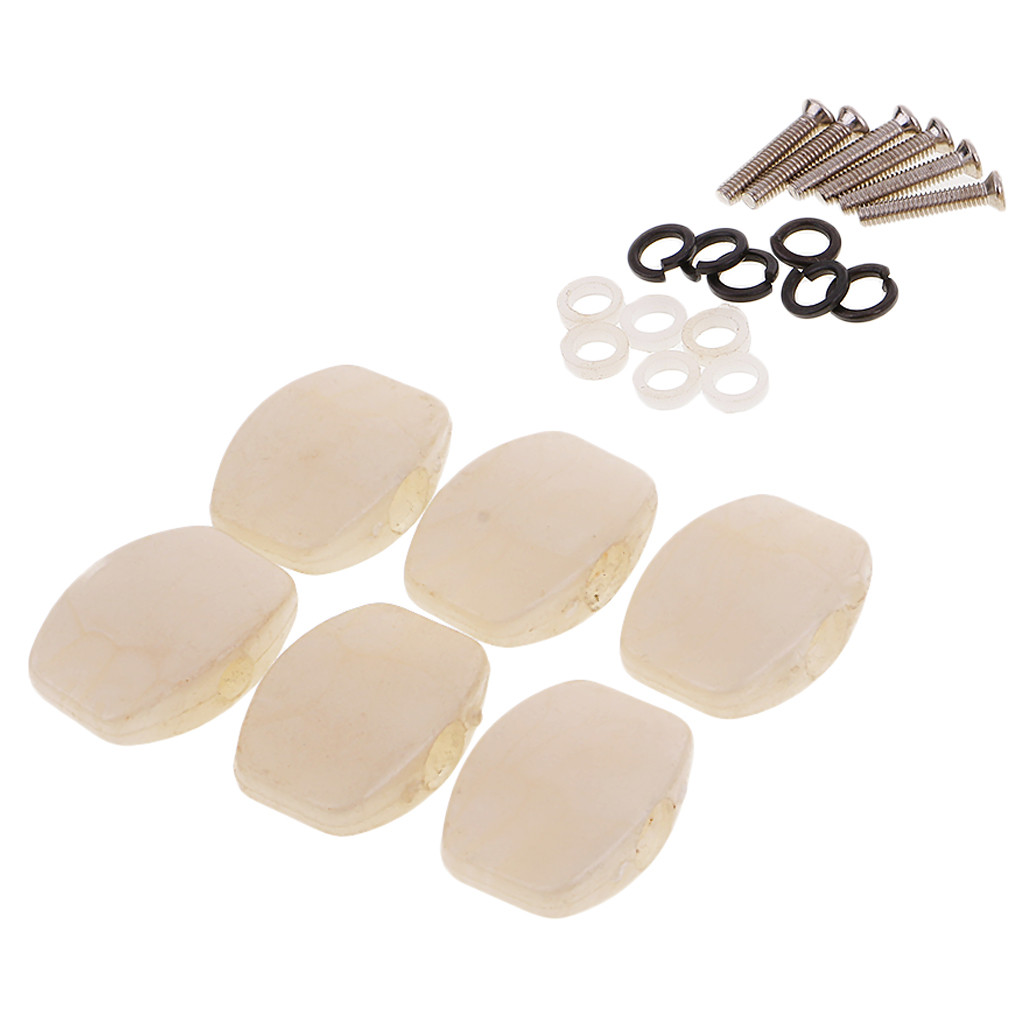 6pcs Plastic Guitar Tuner Tuning Key Buttons Machine Heads Pearl-white ...