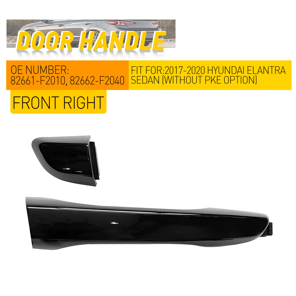 Black Outside Door Handle RH Front For Hyundai Elantra 2017-2020 82651 ...