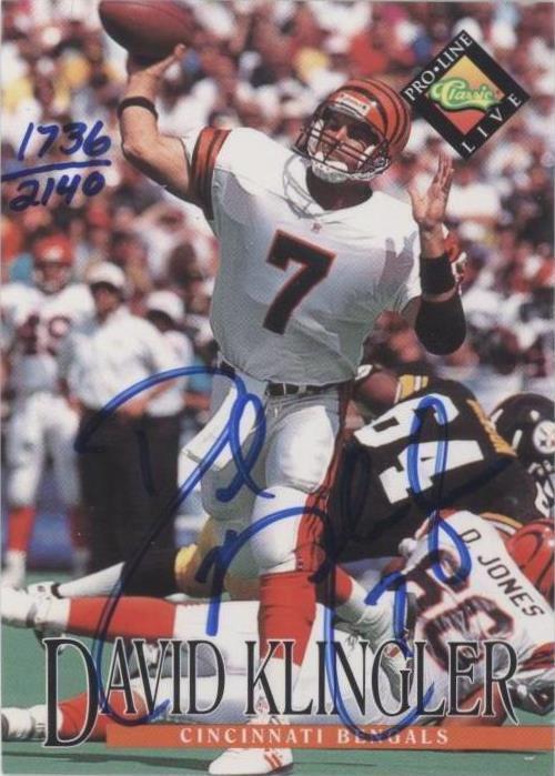 1994 Classic Pro Line Live - Autographs David Klingler /2140 (AU) for ...