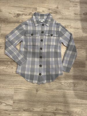 William Rast Cardigan Fleece Blue Plaid Woman’s Small SI27 Beyond Soft ...