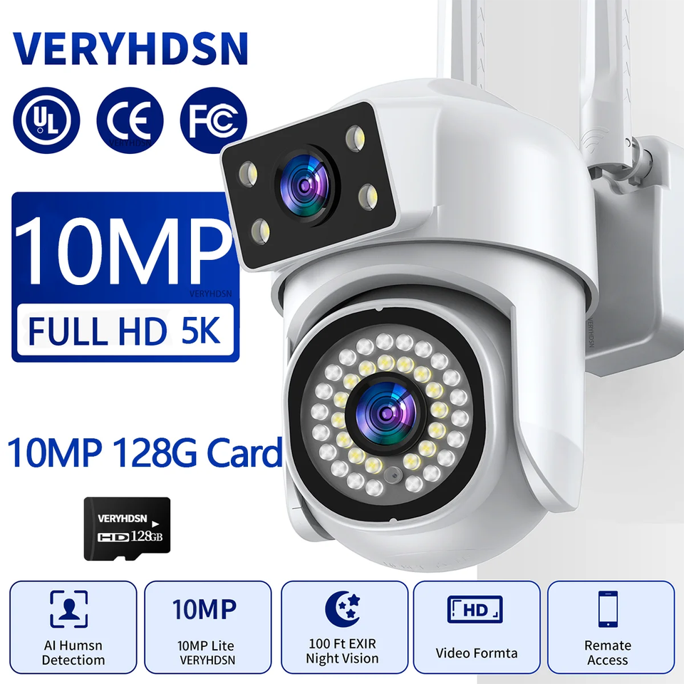 10MP 4K PTZ IP WIFI Camera Wireless Surveillance Cameras Security ...