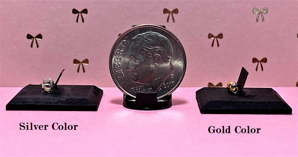 Dollhouse Miniature Jewelry-Wedding Rings on Display Base - Gold or ...