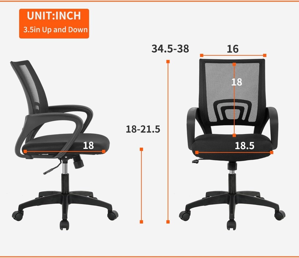 Office Computer Chair Ergonomic Cheap Desk Chair Adjustable Comfortable ...