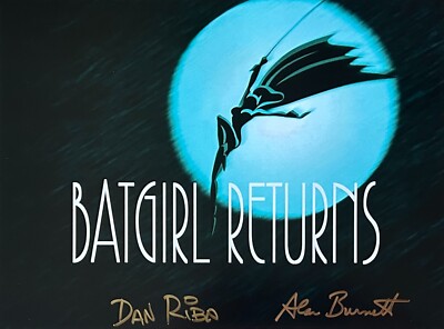 DAN RIBA rare BATGIRL RETURNS art print SIGNED 2x TITLE CARD Batman ...