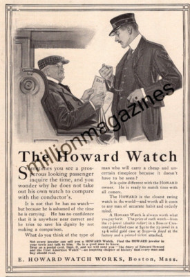 1911 F.X. Leyendecker Original Howard Watch Ad - The Train Conductor | eBay