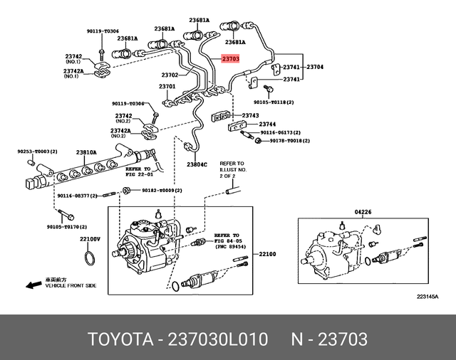 Genuine OE pipe sub-assy injection no.3 237030L010 for TOYOTA 23703 ...