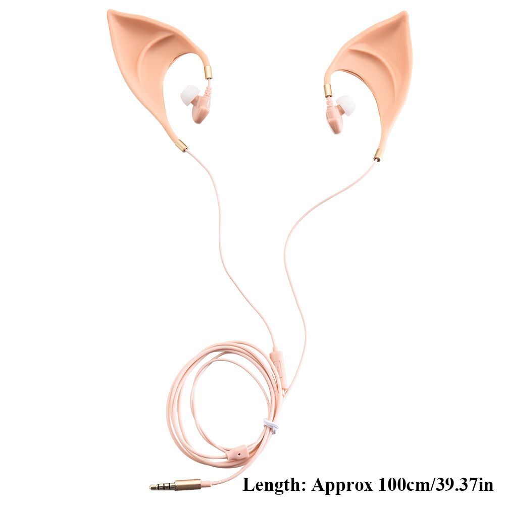 Cosplay Elves Built In Mic Earbuds Elf Ears Earphone In-Ear Headphone ...