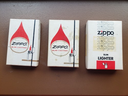 **LOT OF 3** Vintage EMPTY Zippo Slim Boxes Stains , Scrapes | eBay
