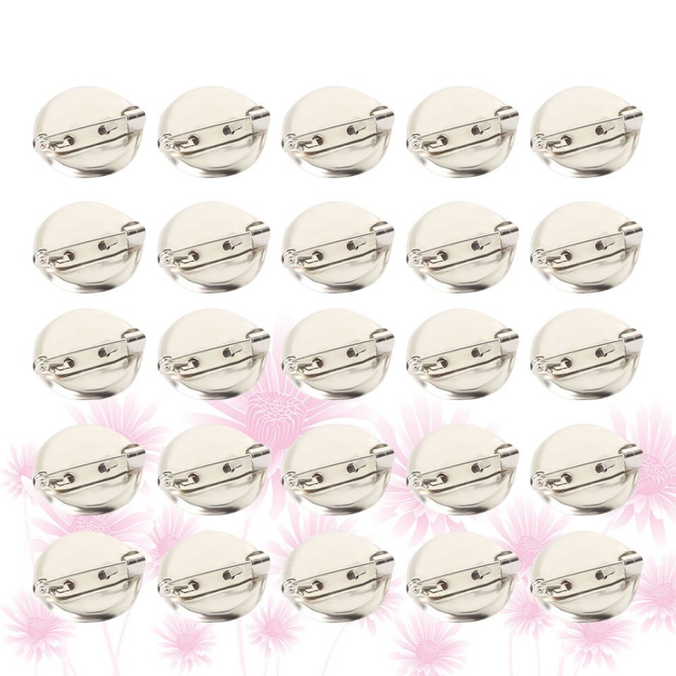 100 Pcs 2.5cm DIY Alloy Base Plate Brooch Badge Pin Brooch Accessories ...