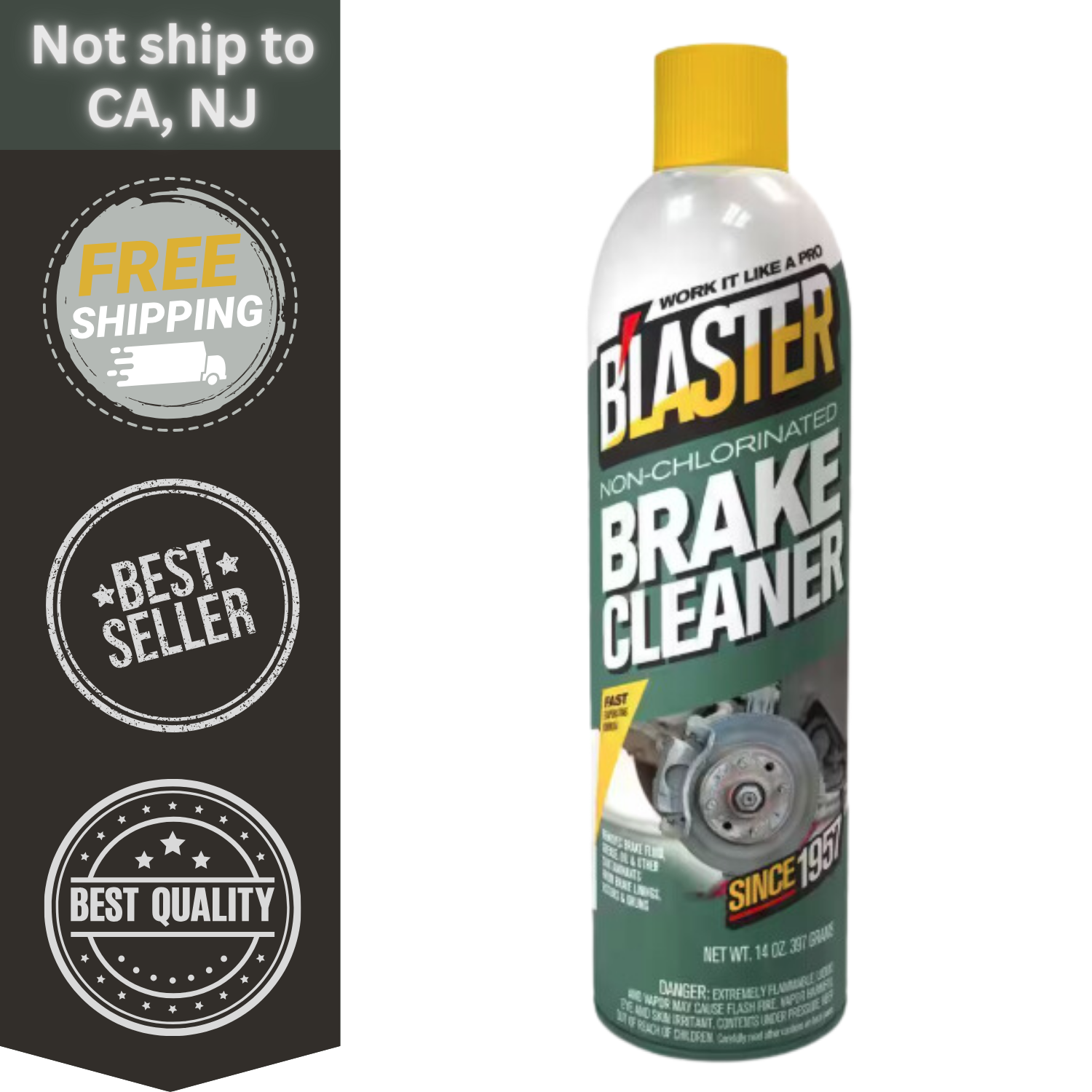 14 Oz. Non-chlorinated Brake Cleaner Spray | Removes Brake Fluid, Oil ...