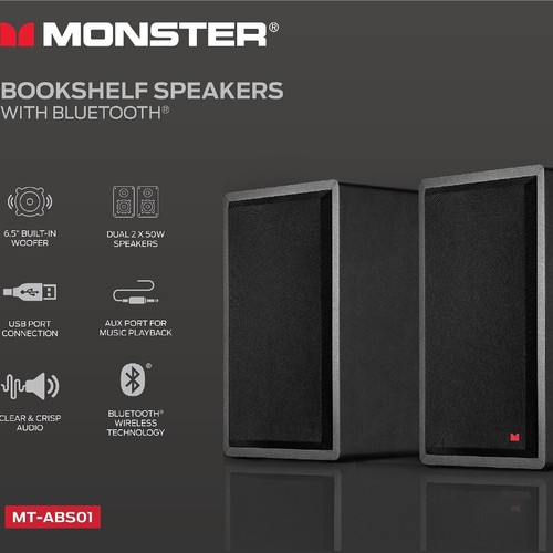 Monster Active Monitor Bluetooth Powered Active Bookshelf Speakers ...