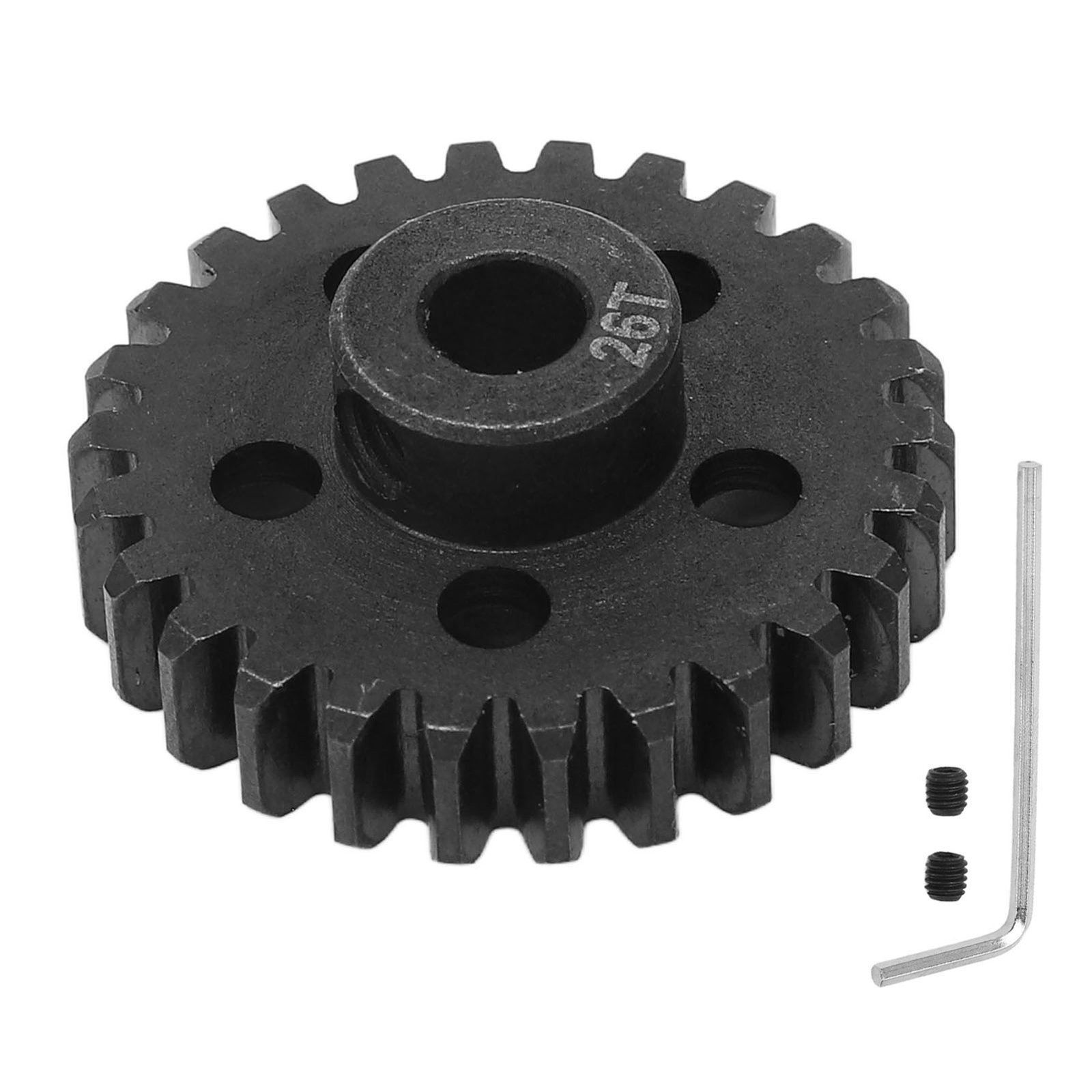 26T RC Spool Gear Black Steel M1 5mm Efficient Power Transmission Motor ...