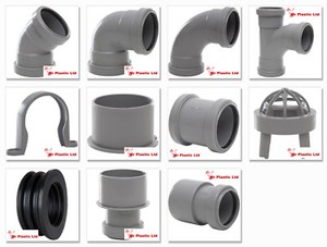 Polypipe 50mm Push Fit Waste Pipe Fittings in Grey (actual size 54mm ...
