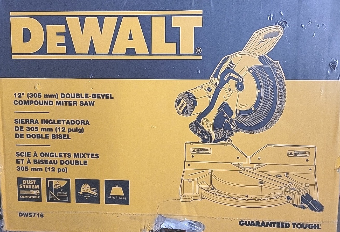 Dewalt New DWS716 120V 15A Double-Bevel 12" Compound Miter Saw New | eBay