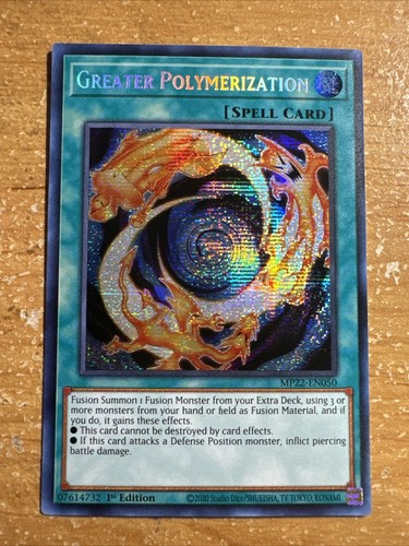🔥Yugioh MP22-EN050 Greater Polymerization PRISMATIC SECRET RARE NM 1ST ...