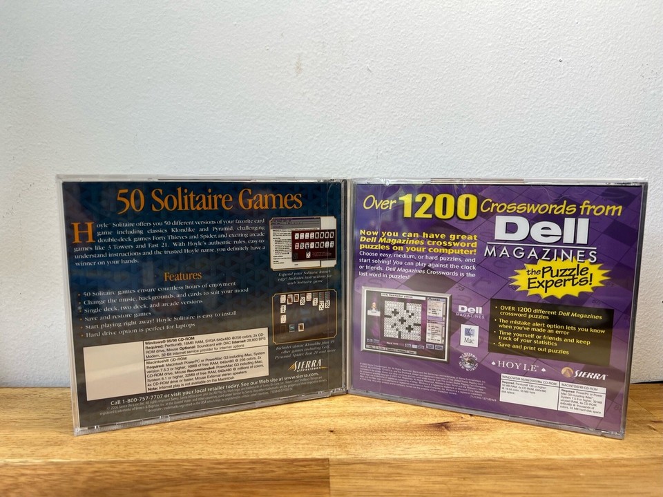 (New/Sealed) Hoyle Solitaire & Dell Magazines Crosswords Bundle (PC/MAC ...
